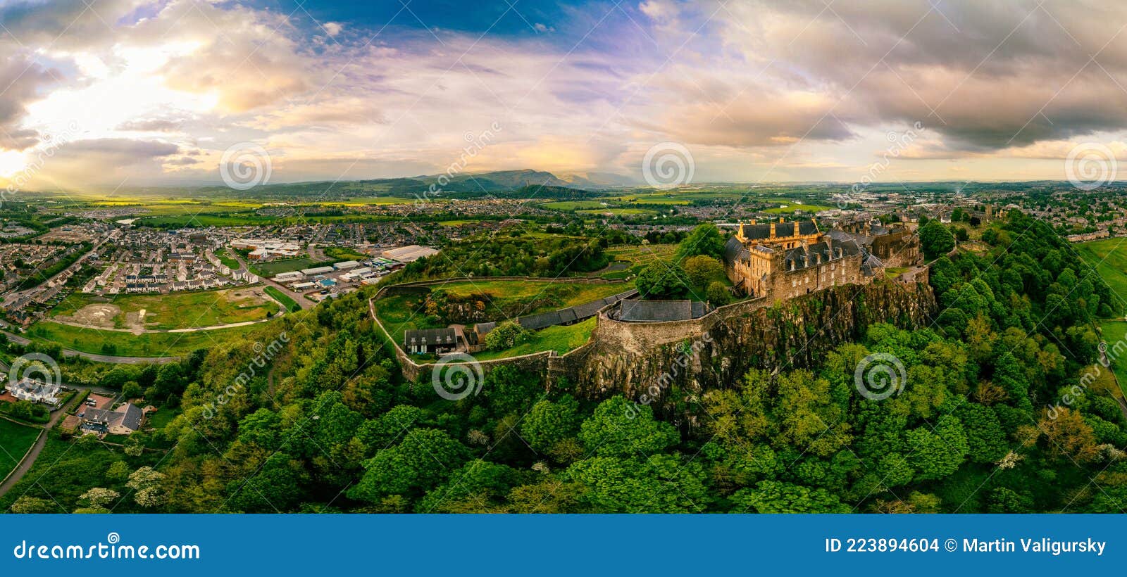 Dramatic Aerial View of the Stirling Castle during the Sunset ...