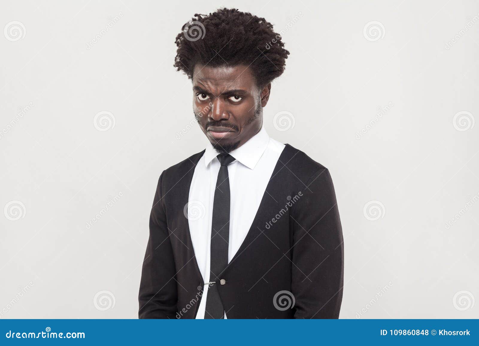 Dramatic Afro Man Cry and Looking at Camera. Stock Photo - Image of ...
