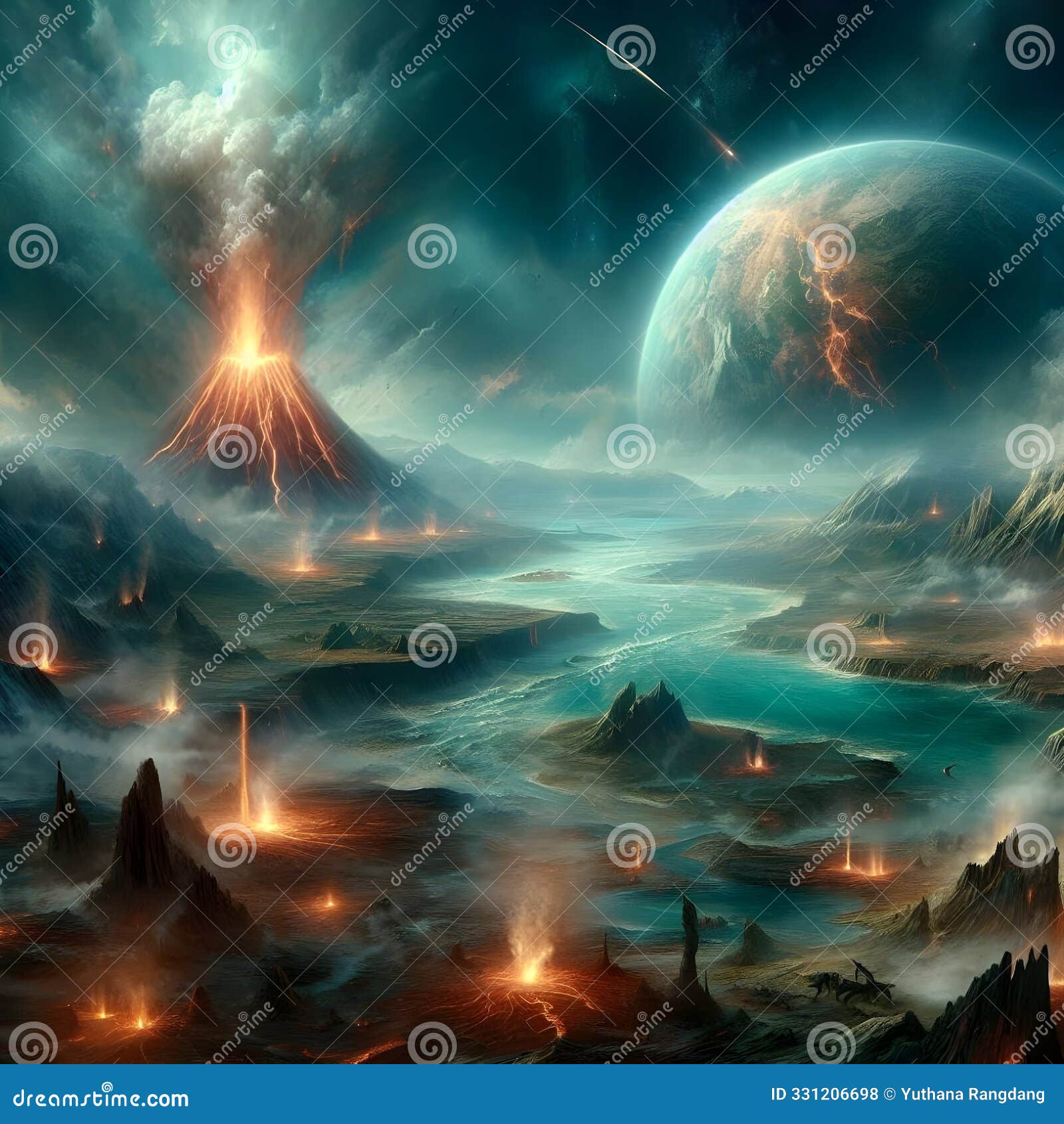 Cosmic Catastrophe. stock illustration. Illustration of glow - 331206698