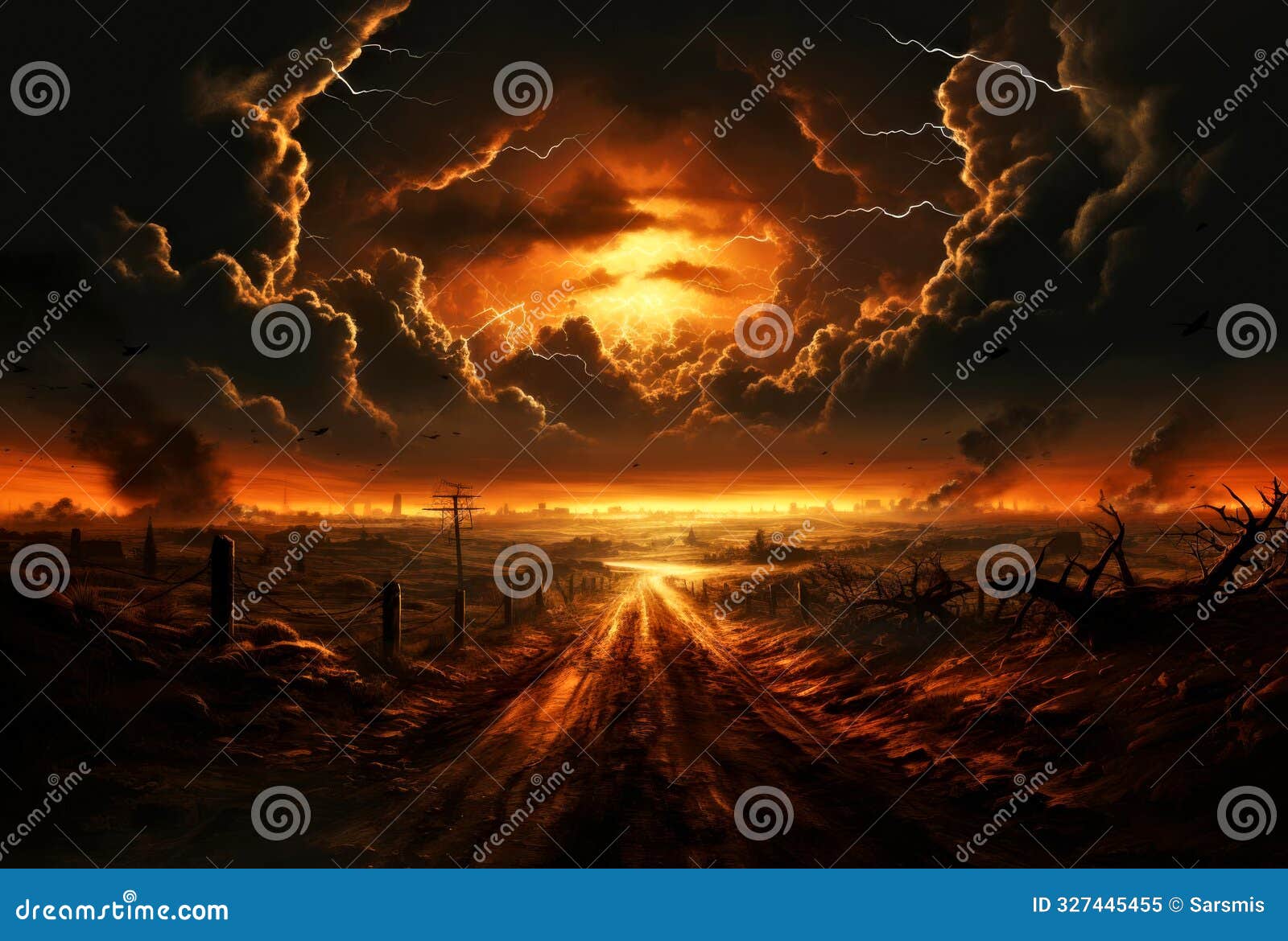 Desolate Landscape After Deforestation Stumps Marking The Environmental ...