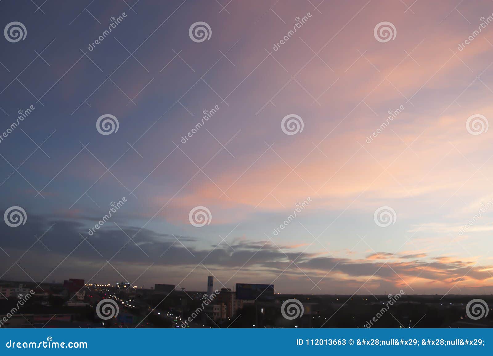 Dramatic Atmosphere Panorama View of Beautiful Twilight Sky and Stock ...