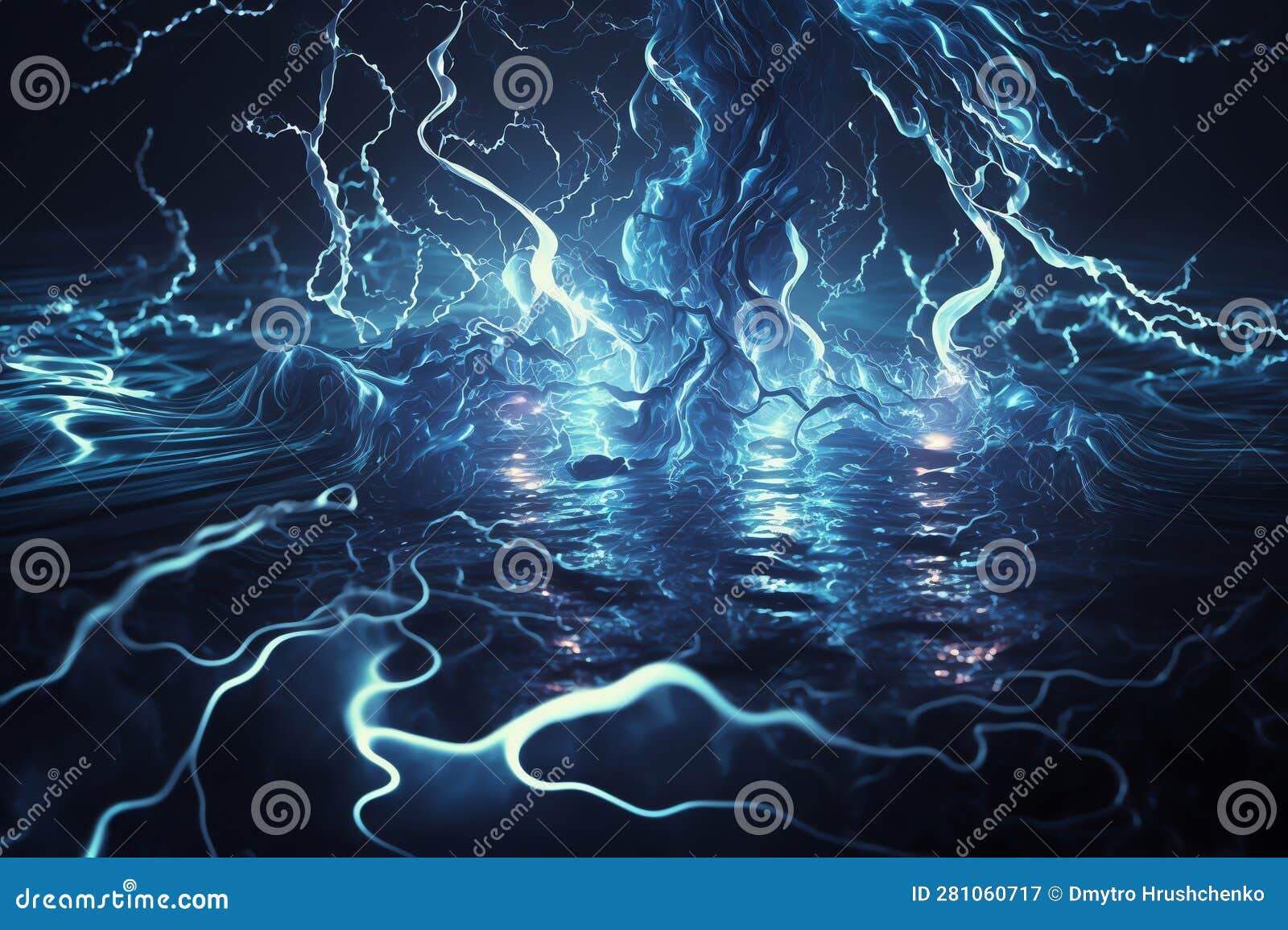 Dramatic Background with Lightning and Thunderstorm. Flashing Lightning ...