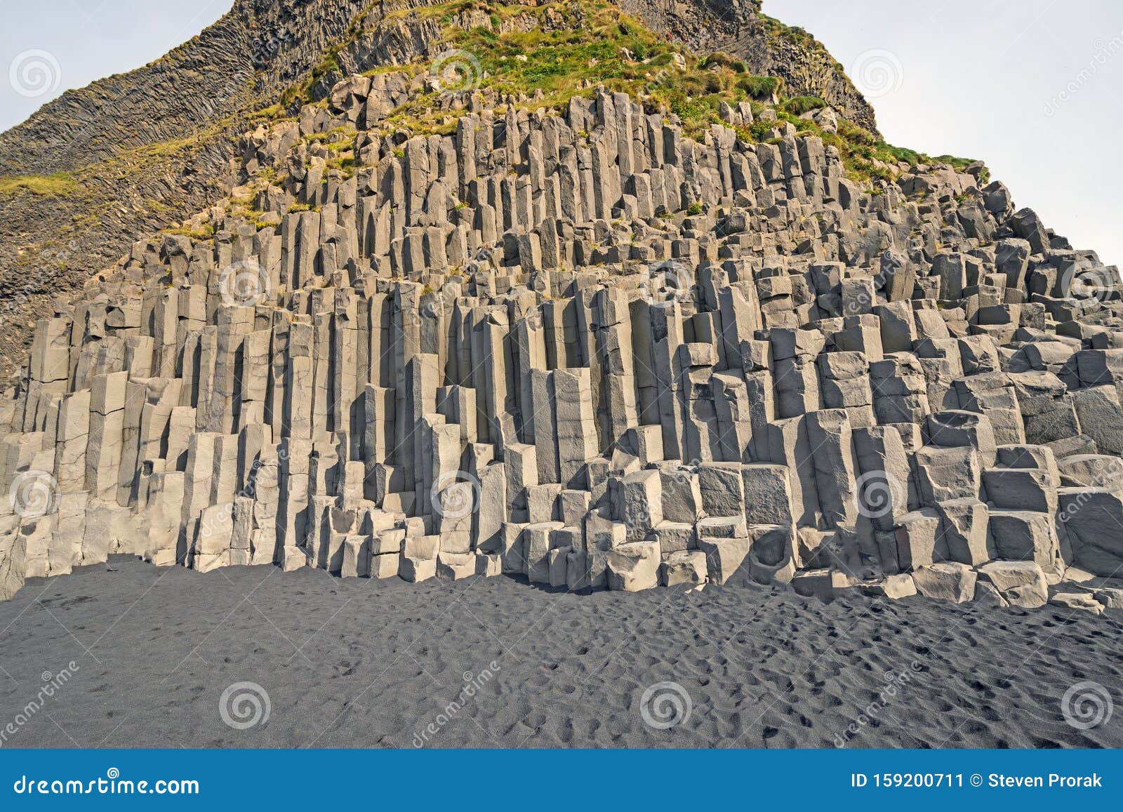 Dramatic Basalt Columns on a Remote Beach Stock Image - Image of ...