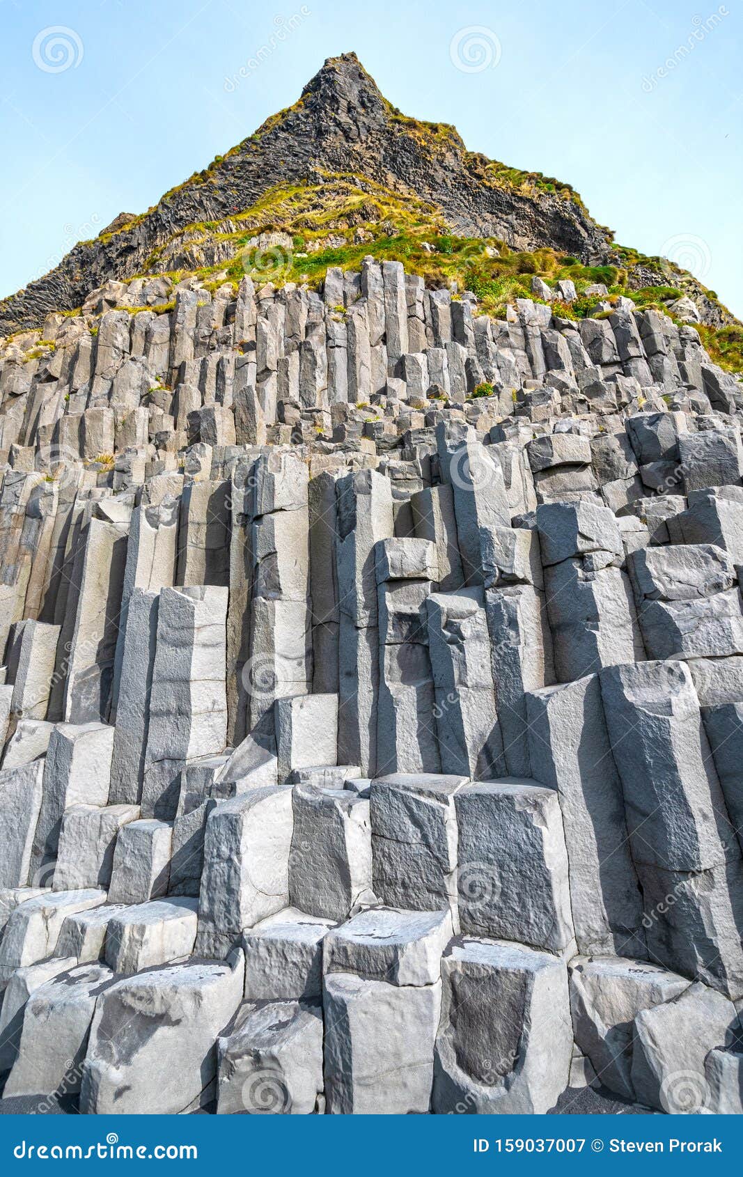 Dramatic Basalt Columns on a Remote Mountain Stock Image - Image of ...