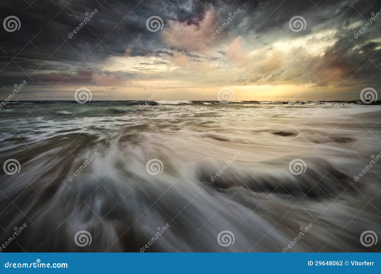 Dramatic Beach Scene with Very Good Clouds Stock Photo - Image of cloud ...