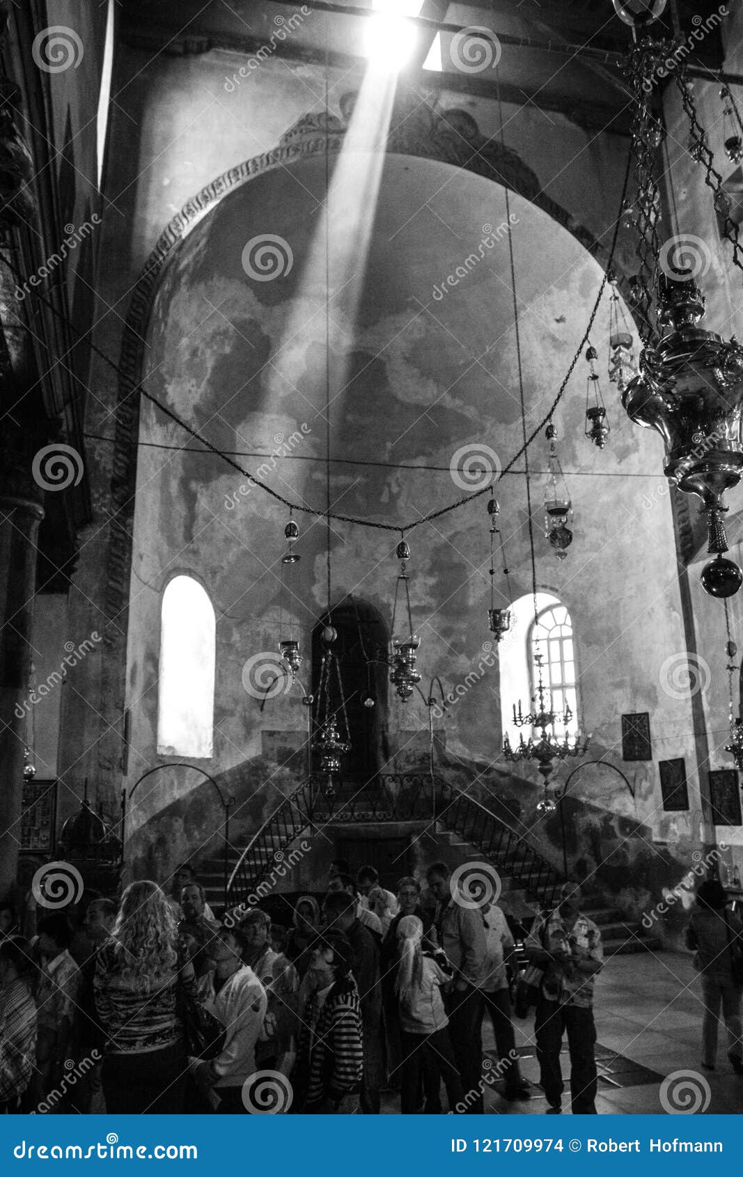 Dramatic Beam of Light is Falling into the Church of Nativity in ...