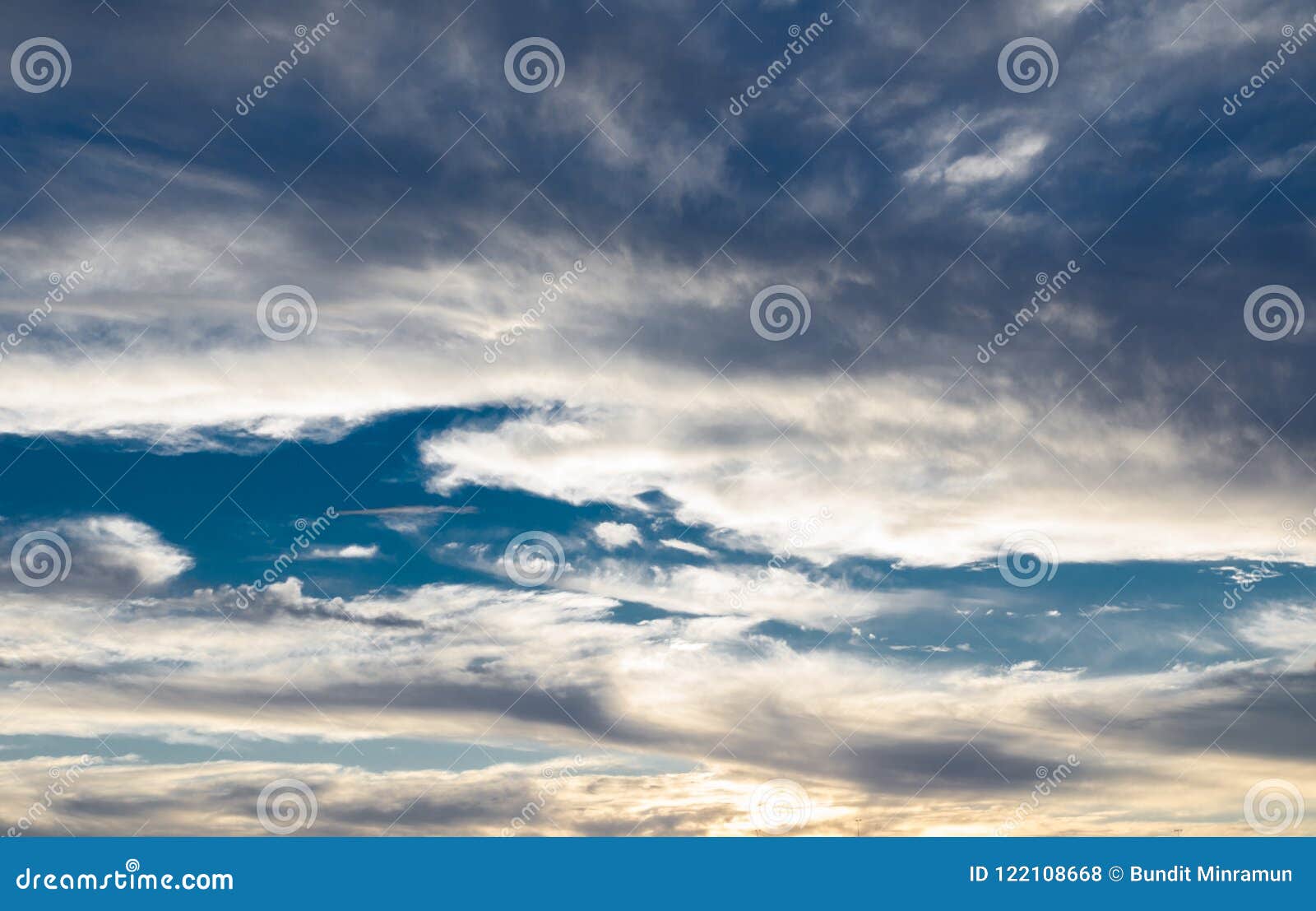 Dramatic Beautiful Grey Clouds Pattern in Sunset Light Sky. Stock Photo ...