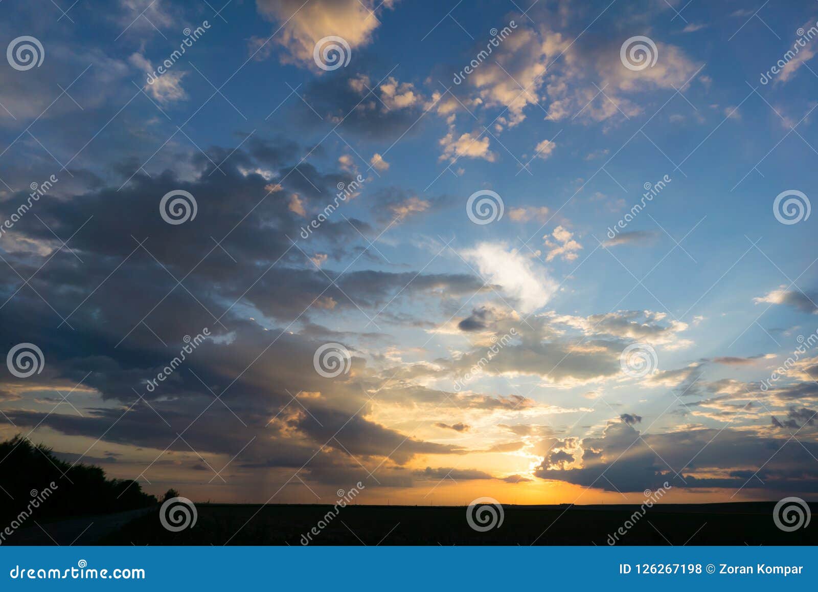 Dramatic Beautiful Sunset Sky on a Cloudy Day Stock Photo - Image of ...