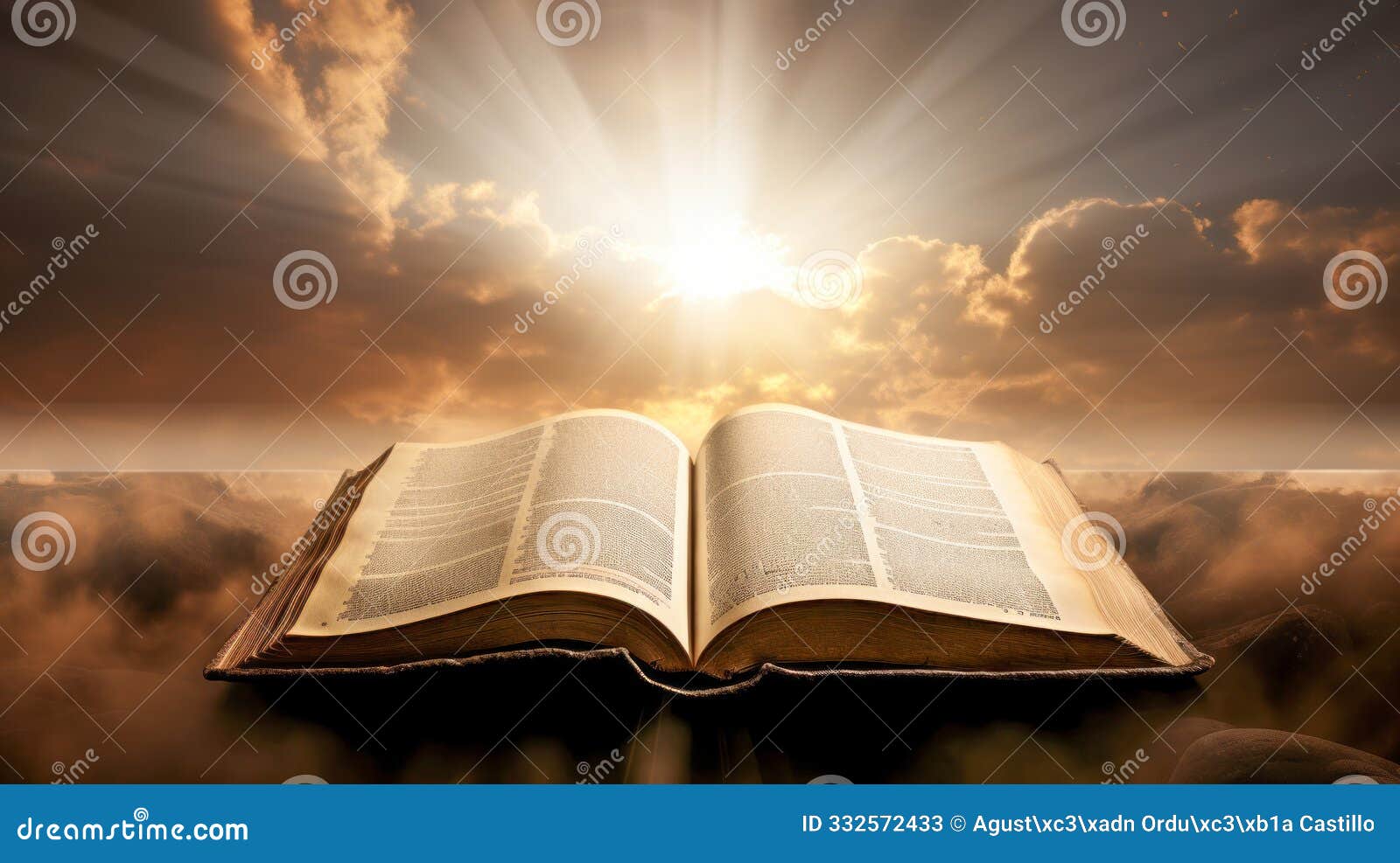 Dramatic Biblical Scene Emerging from Open Bible Stock Image - Image of ...