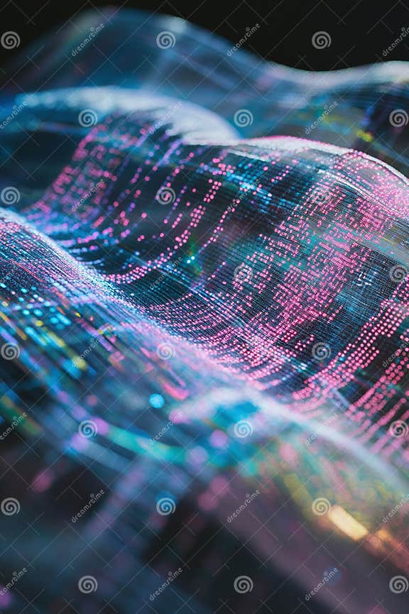 Dramatic Binary Signal Cascade Creating a Digital Waterfall Effect with Matrix Code Seamlessly ...