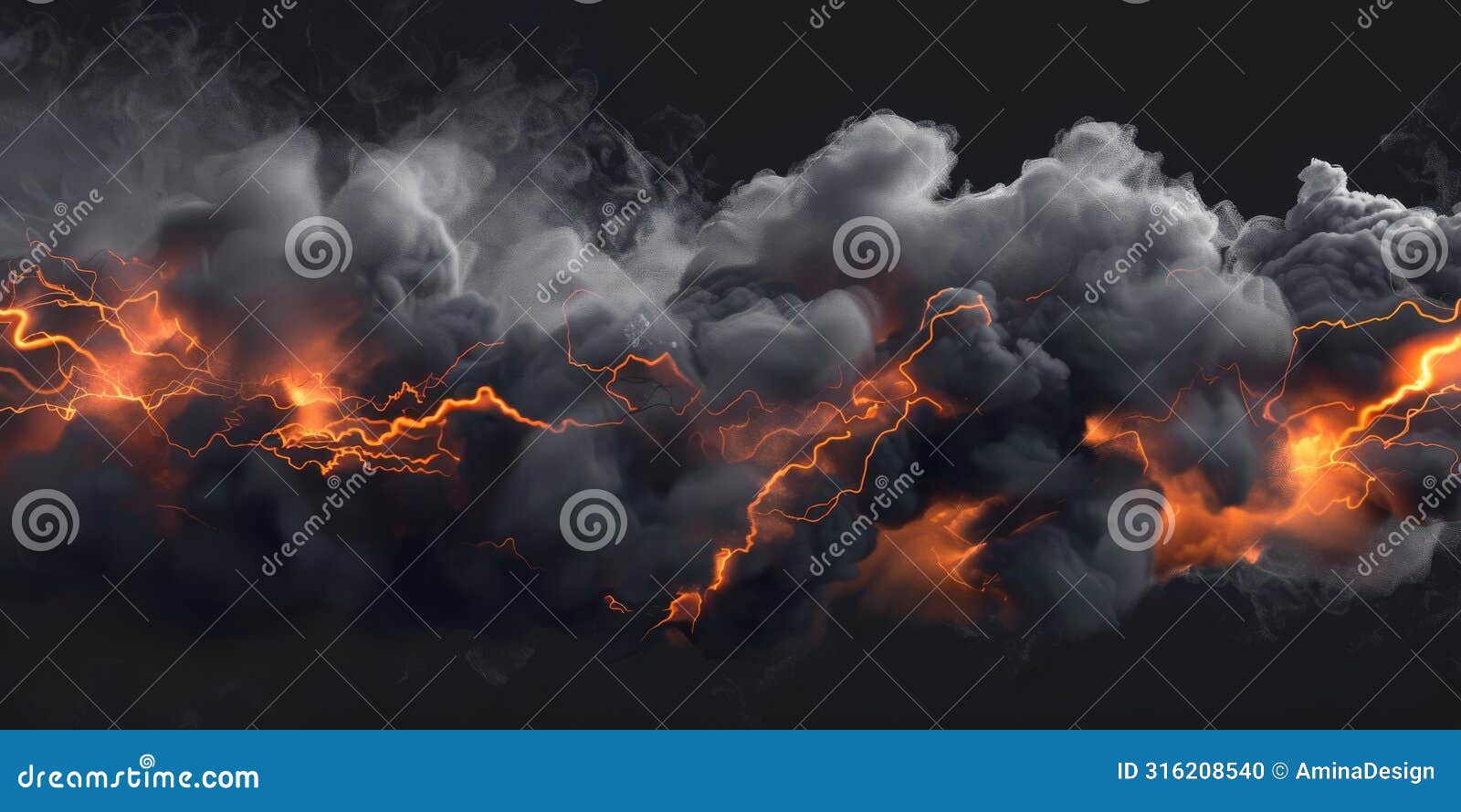 Dramatic Black Clouds, Smoke and Lightning for Pattern Background ...