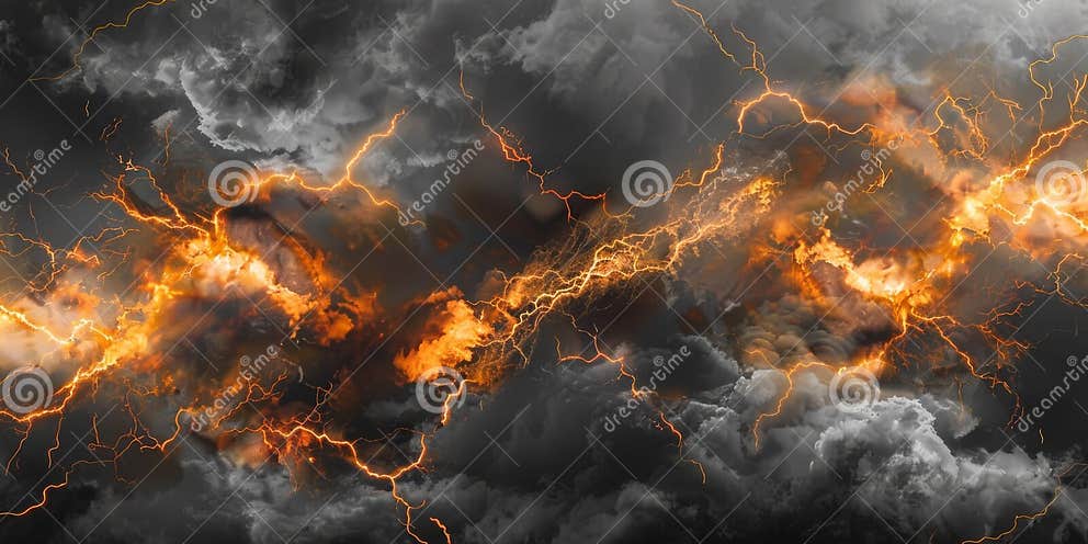 Dramatic Black Clouds, Smoke and Lightning for Pattern Background ...