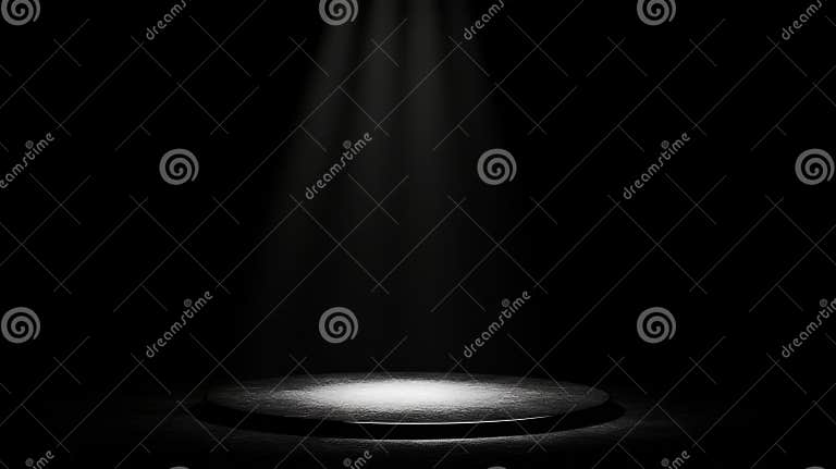 Dramatic Black Scene with a Round Spotlight Illuminating a Textured ...