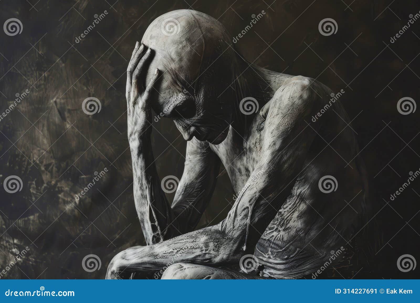 Dramatic Black and White Image of Despair Abstract Body Language ...