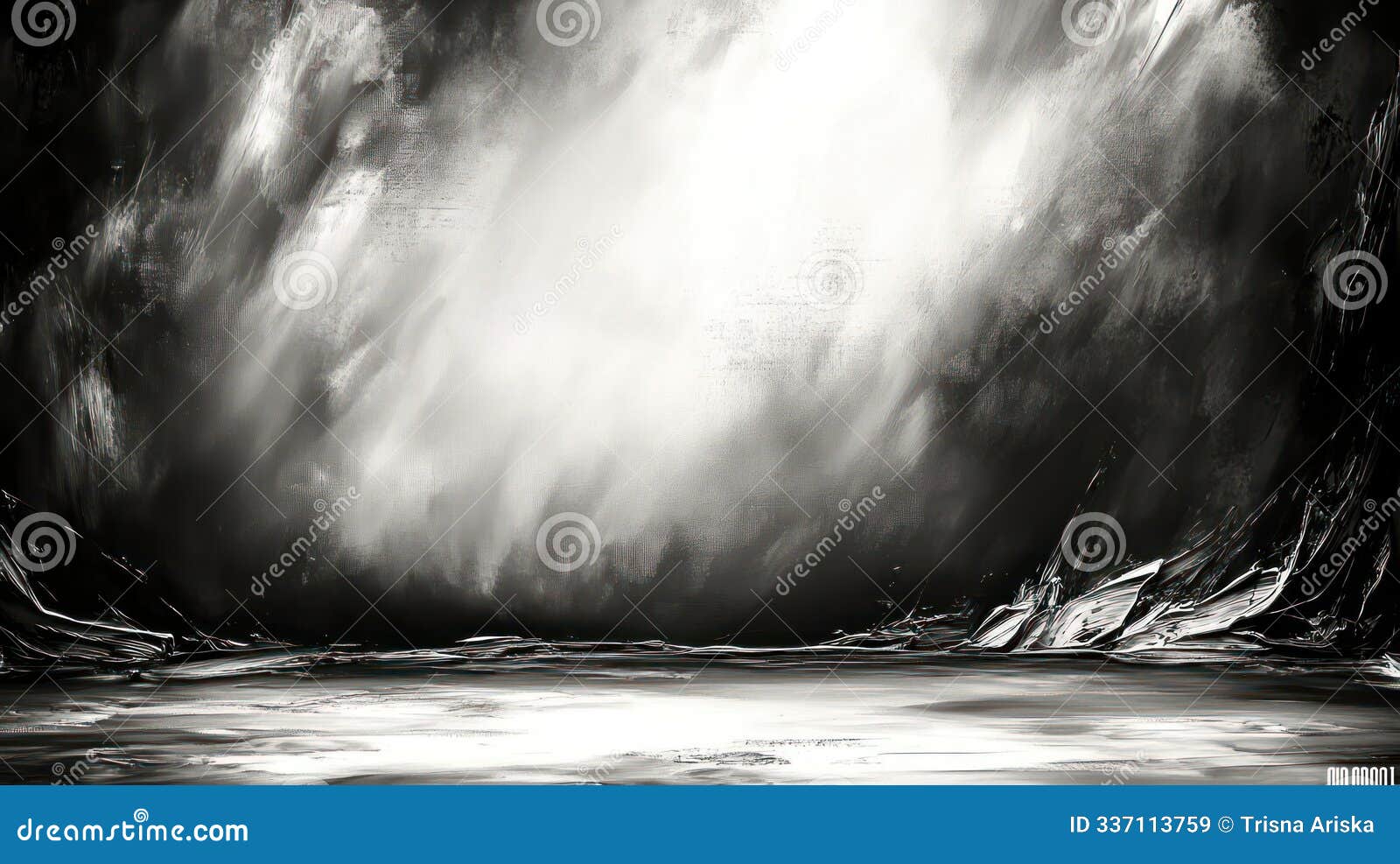 A Dramatic Black-and-white Landscape with Swirling Textures and a ...