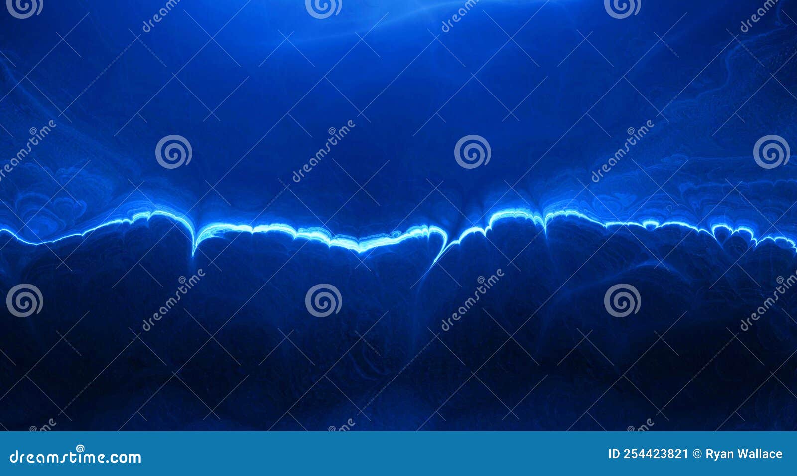 Blue Background Divided by Digital Lightning Stock Illustration ...