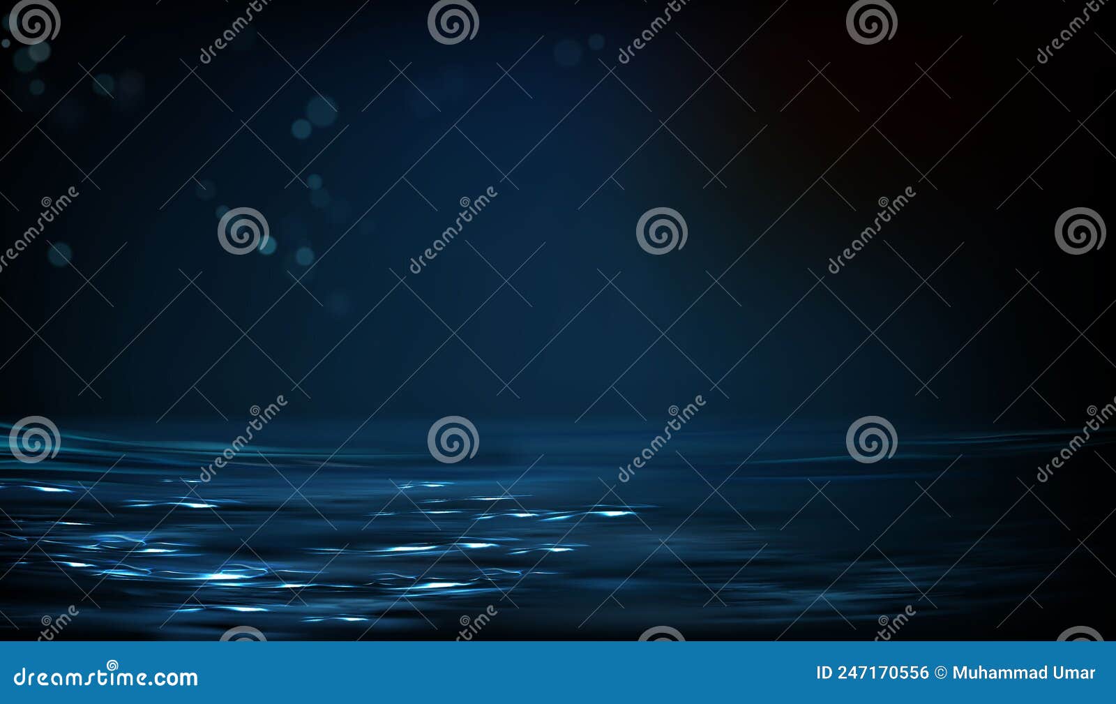 Dramatic Beautiful Blue Background. Reflection of Light on the Water ...