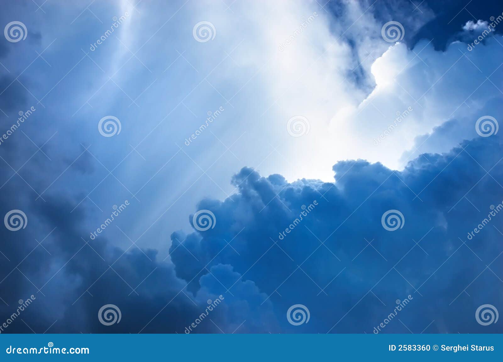 Dramatic blue cloudscape stock photo. Image of horizontal - 2583360