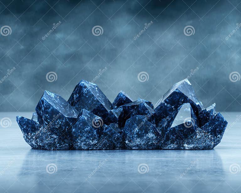 Dramatic Blue Crystal Formation on Reflective Surface Stock ...