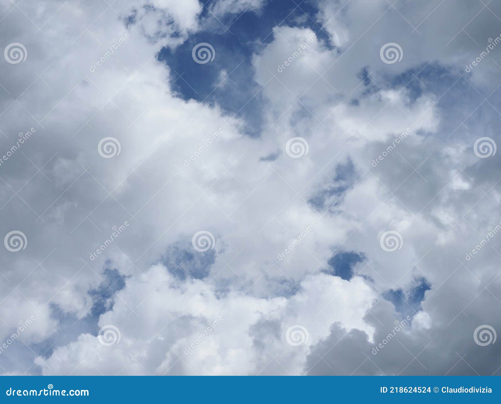 Dramatic Blue Sky with Clouds Background Stock Photo - Image of white ...