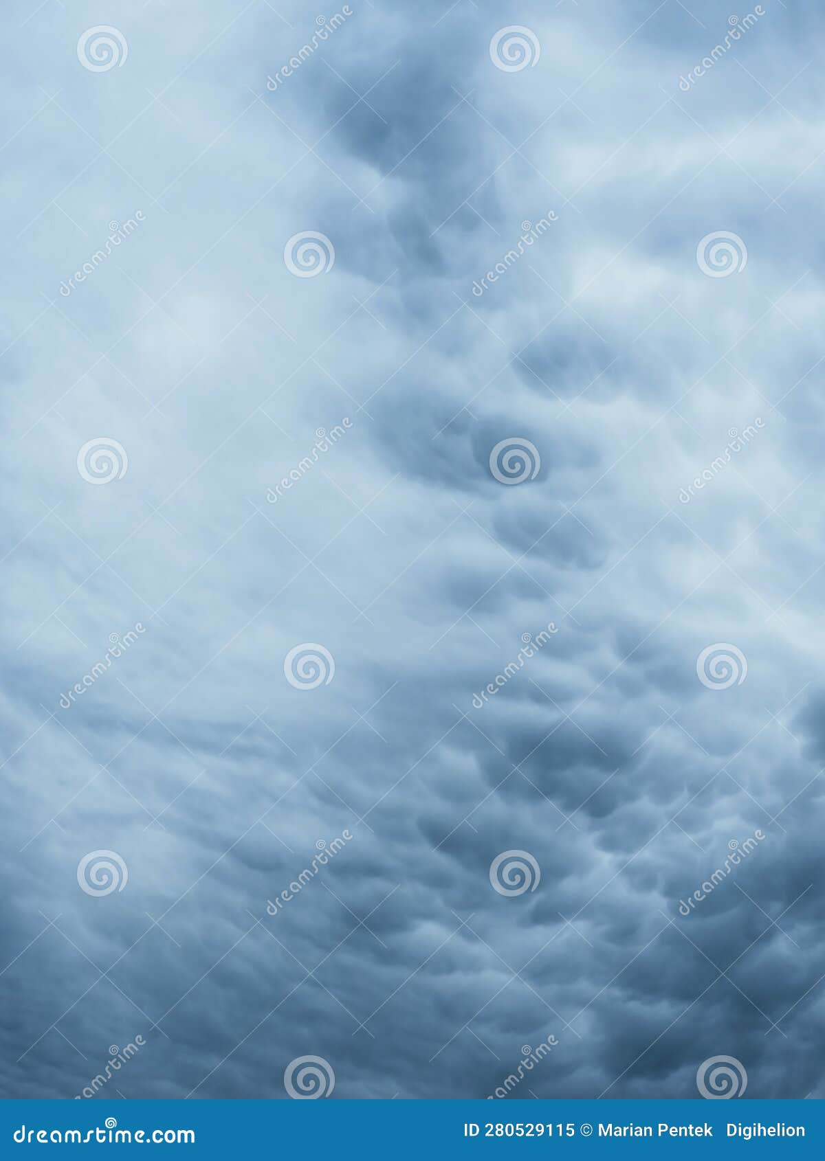 Dramatic Blue Sky with Clouds. Spooky Abstract Background Pattern ...