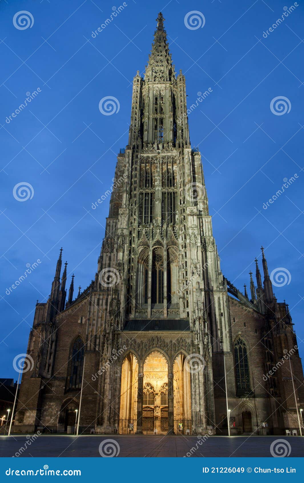 Dramatic Blue Sky with Ulm Cathedral (Munster) Stock Image - Image of ...