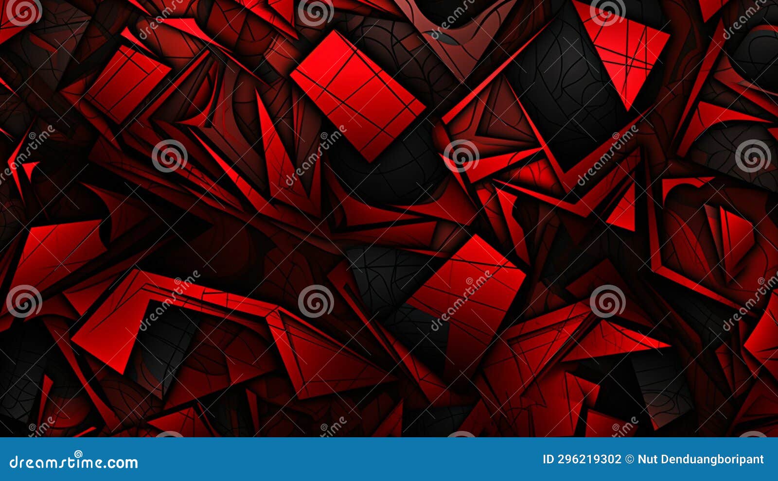 Dramatic and Bold Ruby Red and Black Abstract Pattern Stock ...