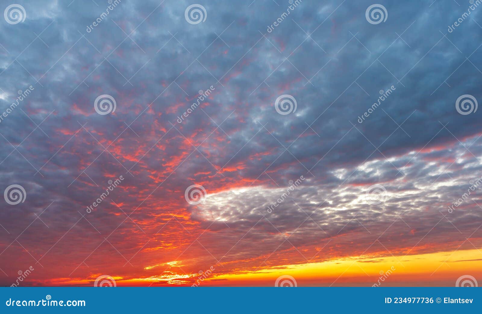 Dramatic Bright Red Saturated Cloudy Sunset or Sunrise Stock Photo ...