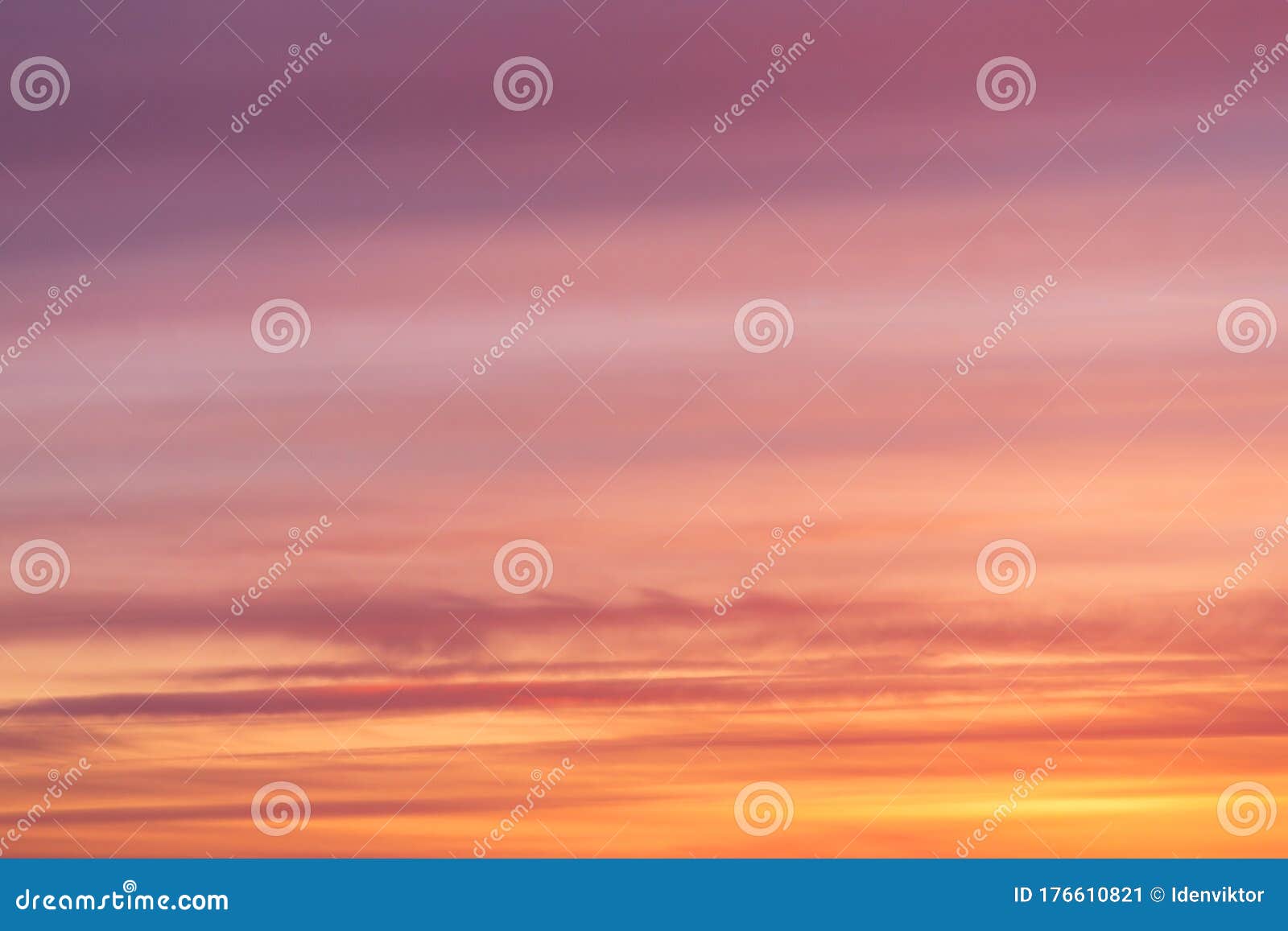 Dramatic Bright Soft Sunrise, Sunset Pink Orange Sky with Clouds ...
