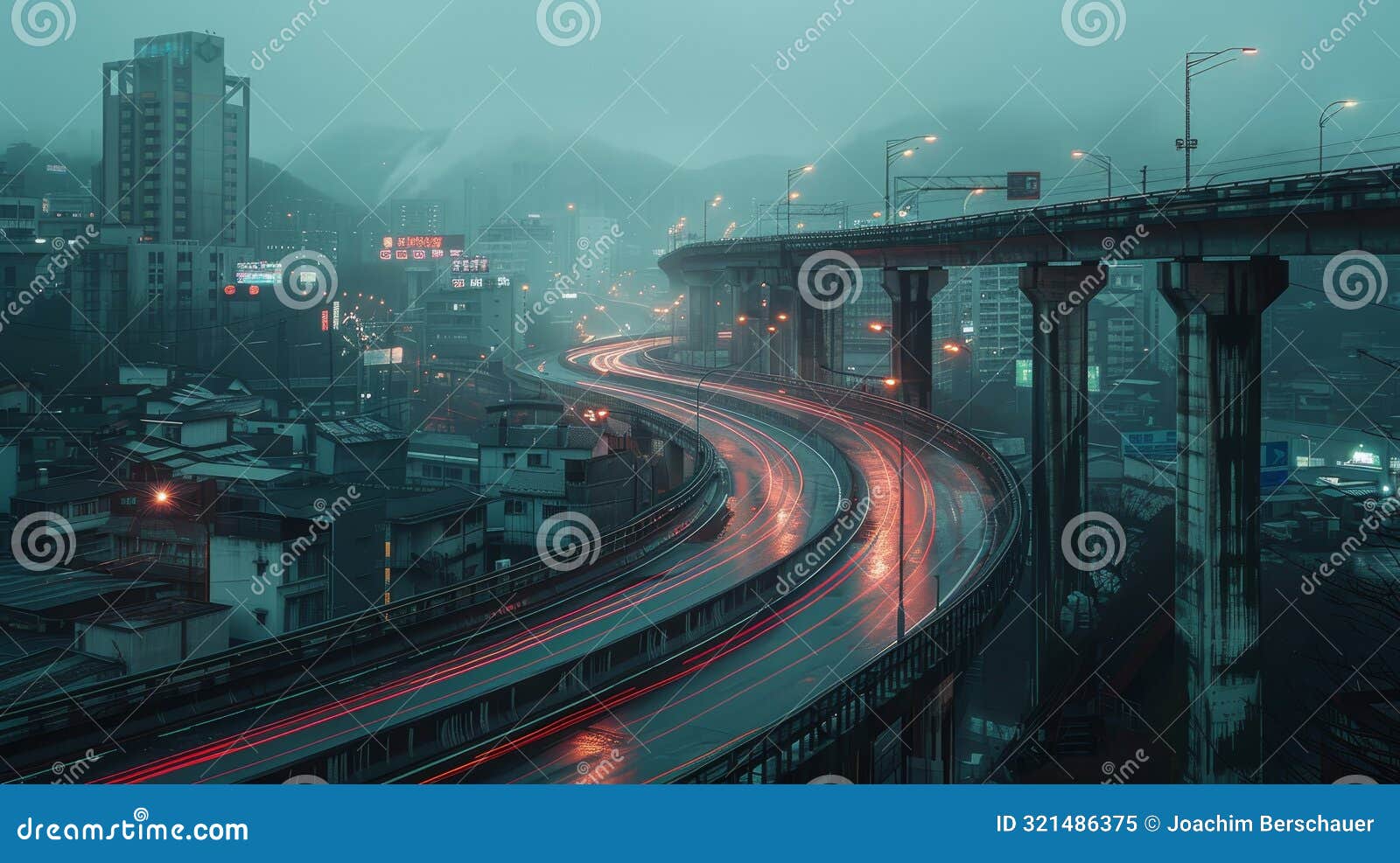 Dramatic Brutalist Urban Landscape At Twilight With Concrete Highways ... Dramatic Brutalist Urban Landscape At Twilight With Concrete Highways ...