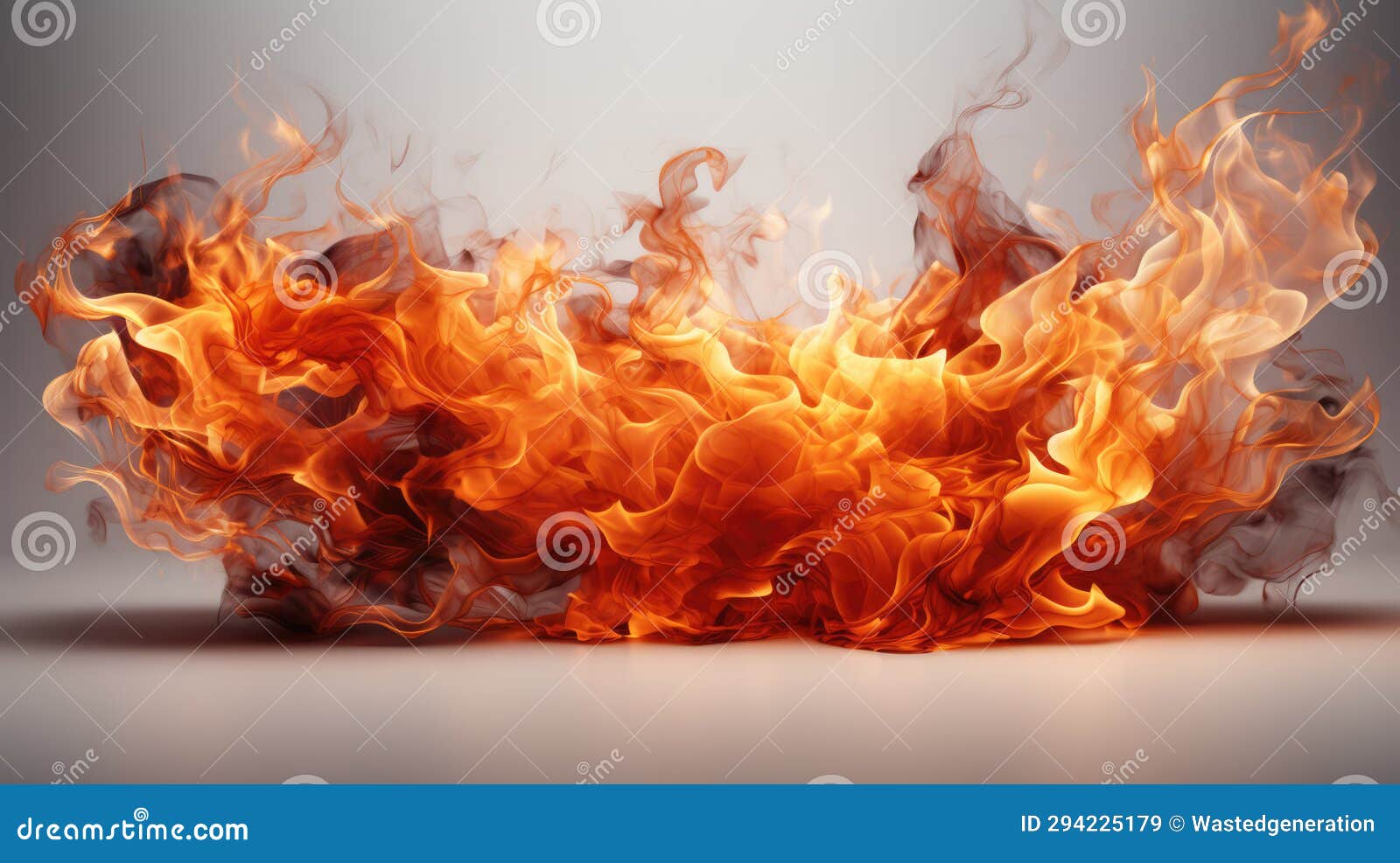 Dramatic Burning Fire on a Solid Background, Capturing the Fiery ...
