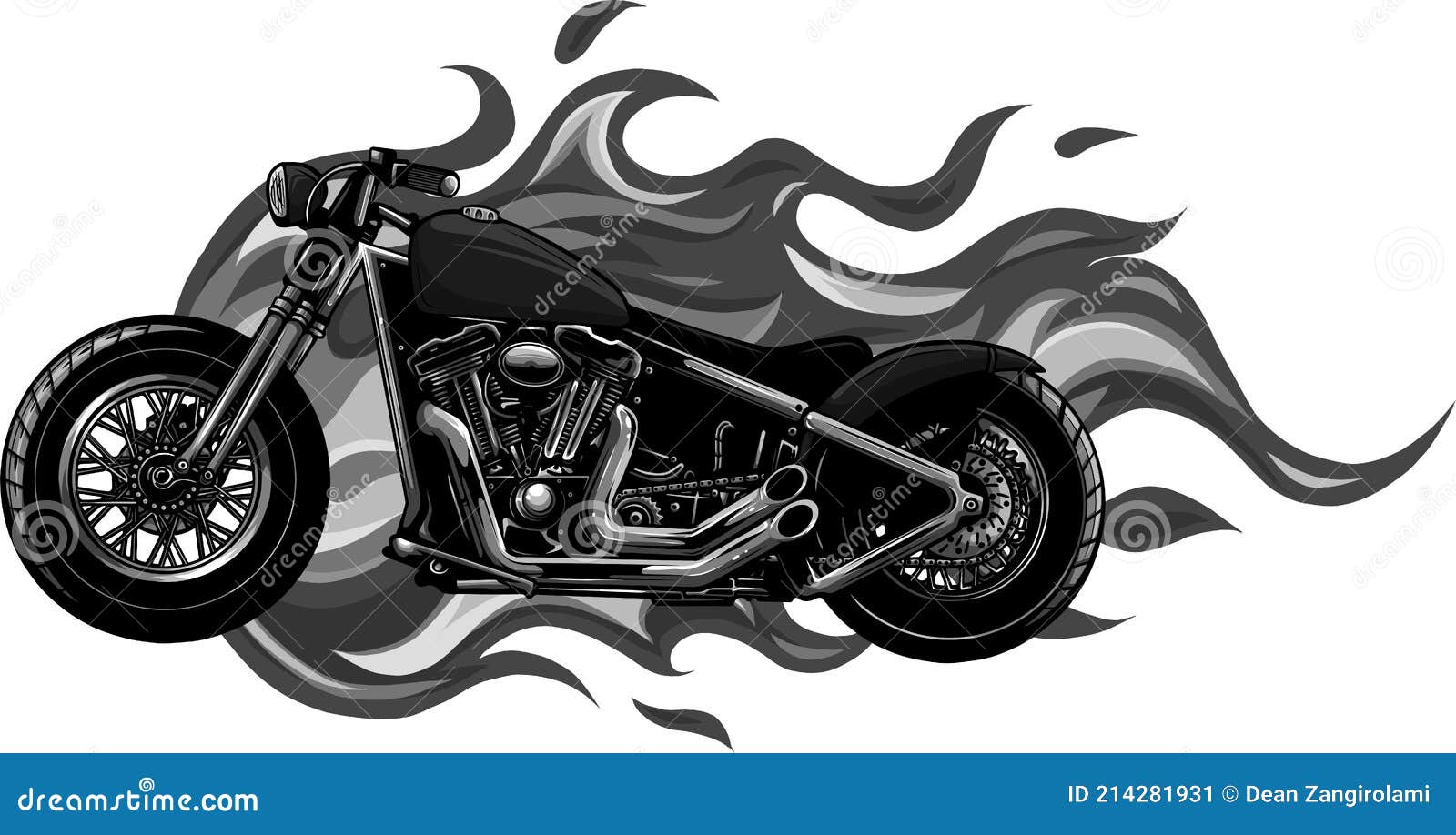 Design of Burning Motorcycle Engulfed in Fierce Fiery Flames and Fire ...