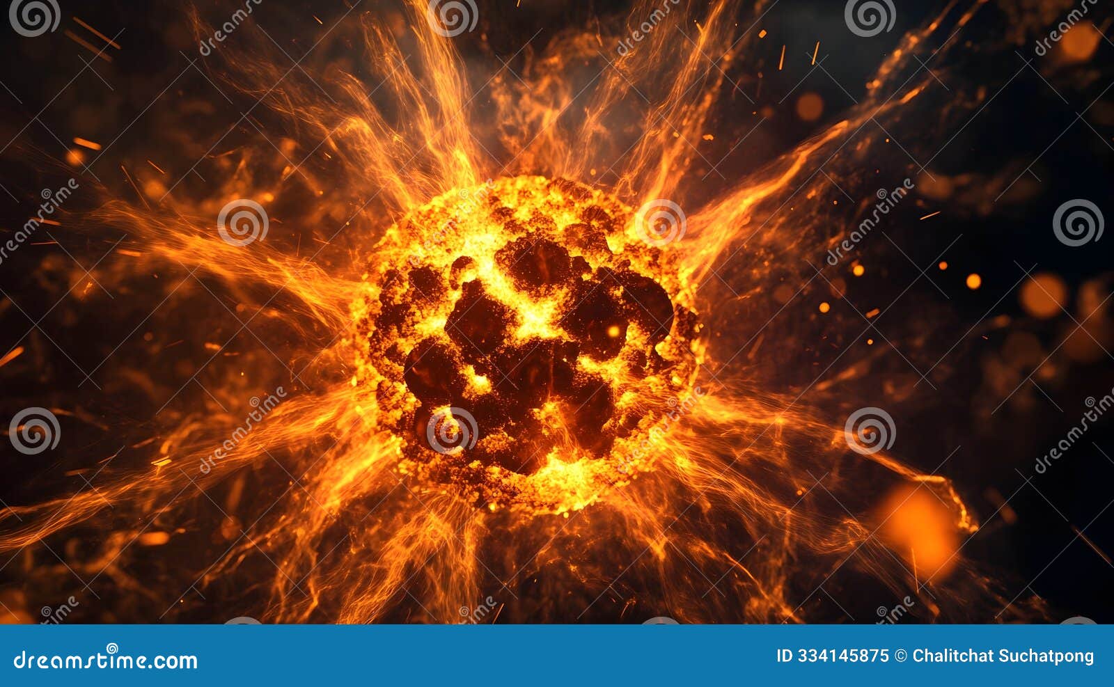 Dramatic Burst of Atomic Power during Nuclear Fission Reaction Stock ...