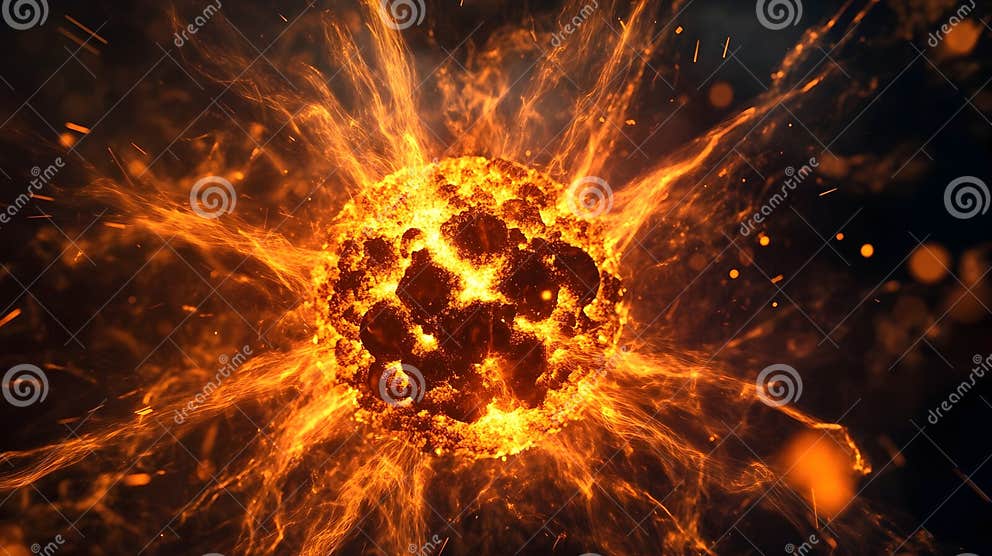 Dramatic Burst of Atomic Power during Nuclear Fission Reaction Stock ...