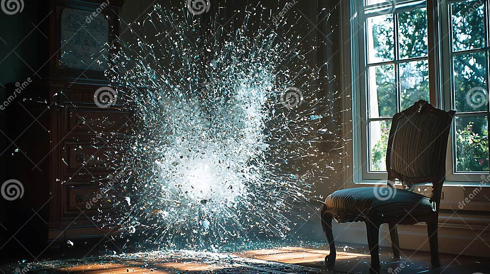Dramatic Burst of Light Creating an Artistic Explosion within a Stylish ...