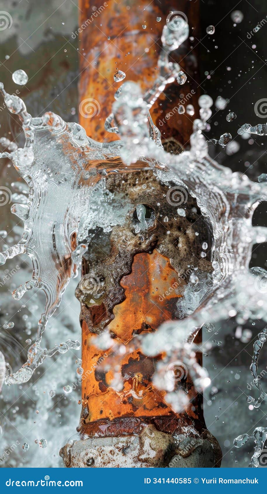 Dramatic Capture of a Pipe Burst Intense Close Up of Cracks with Water ...