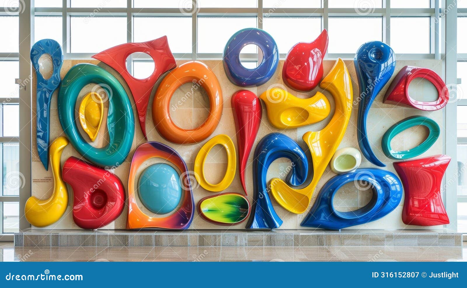 A Dramatic Ceramic Wall Sculpture with Bold Shapes and Pops of Bright ...