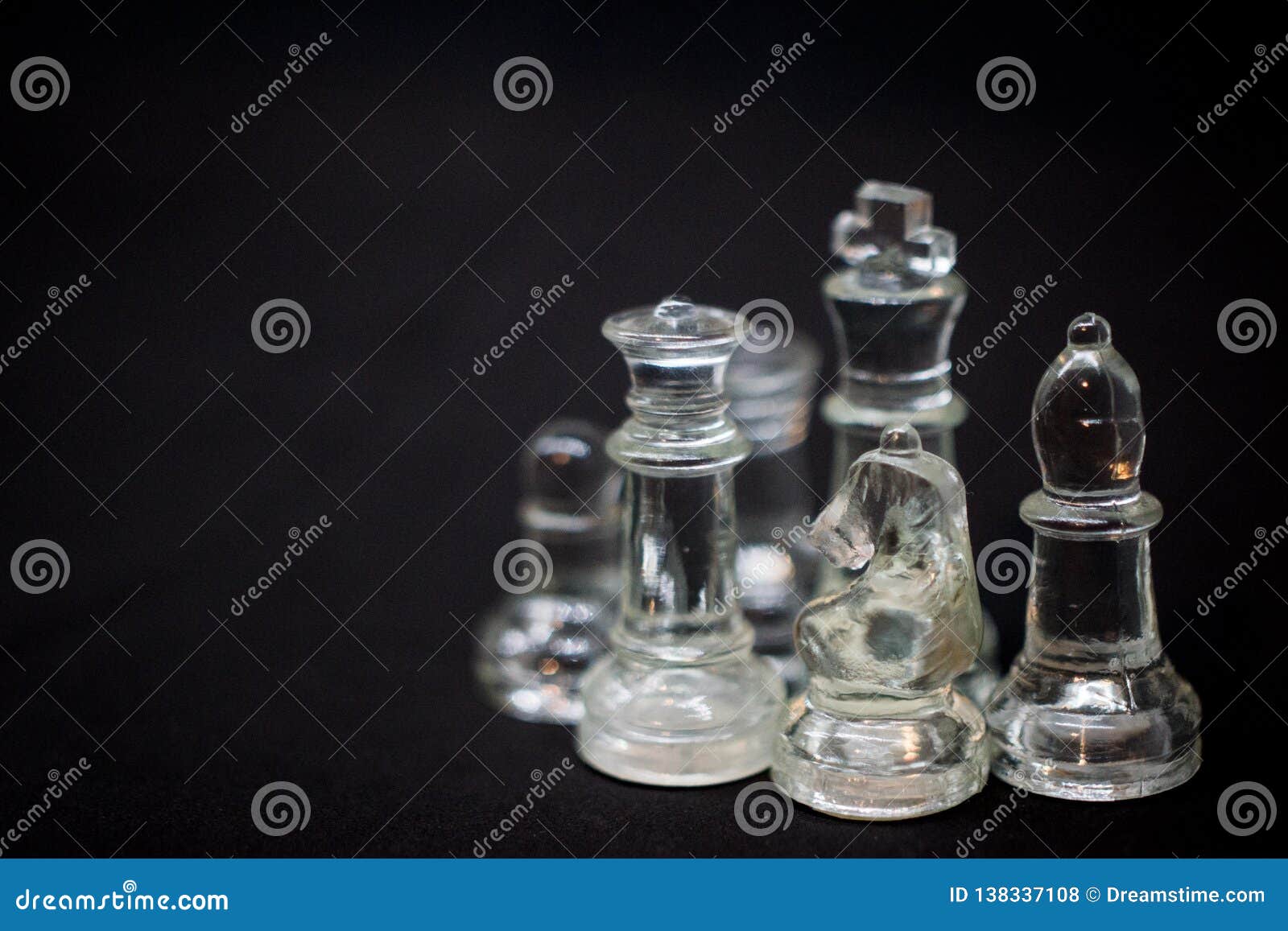 Dramatic Chess Pieces on a Black Background Stock Photo - Image of ...