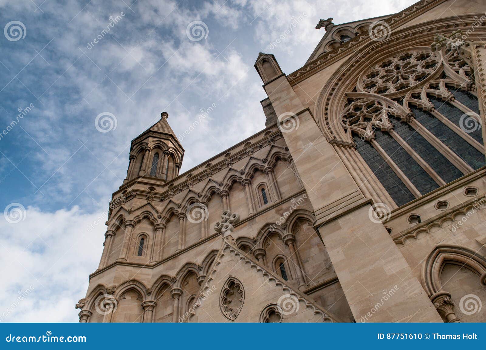 Dramatic Church Building Exterior from a Low Angle Stock Photo - Image ...