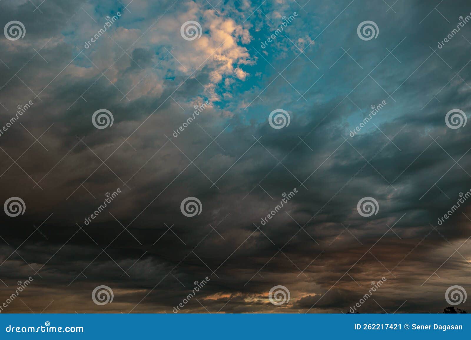 Dramatic or Cinematic Clouds. Cloudscape at Sunset or Sunrise Stock ...
