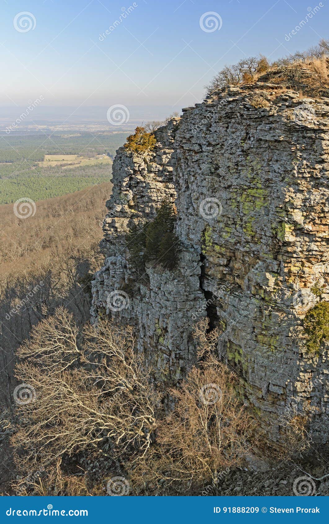 Dramatic Cliff in Morning Shadows Stock Image - Image of arkansas ...