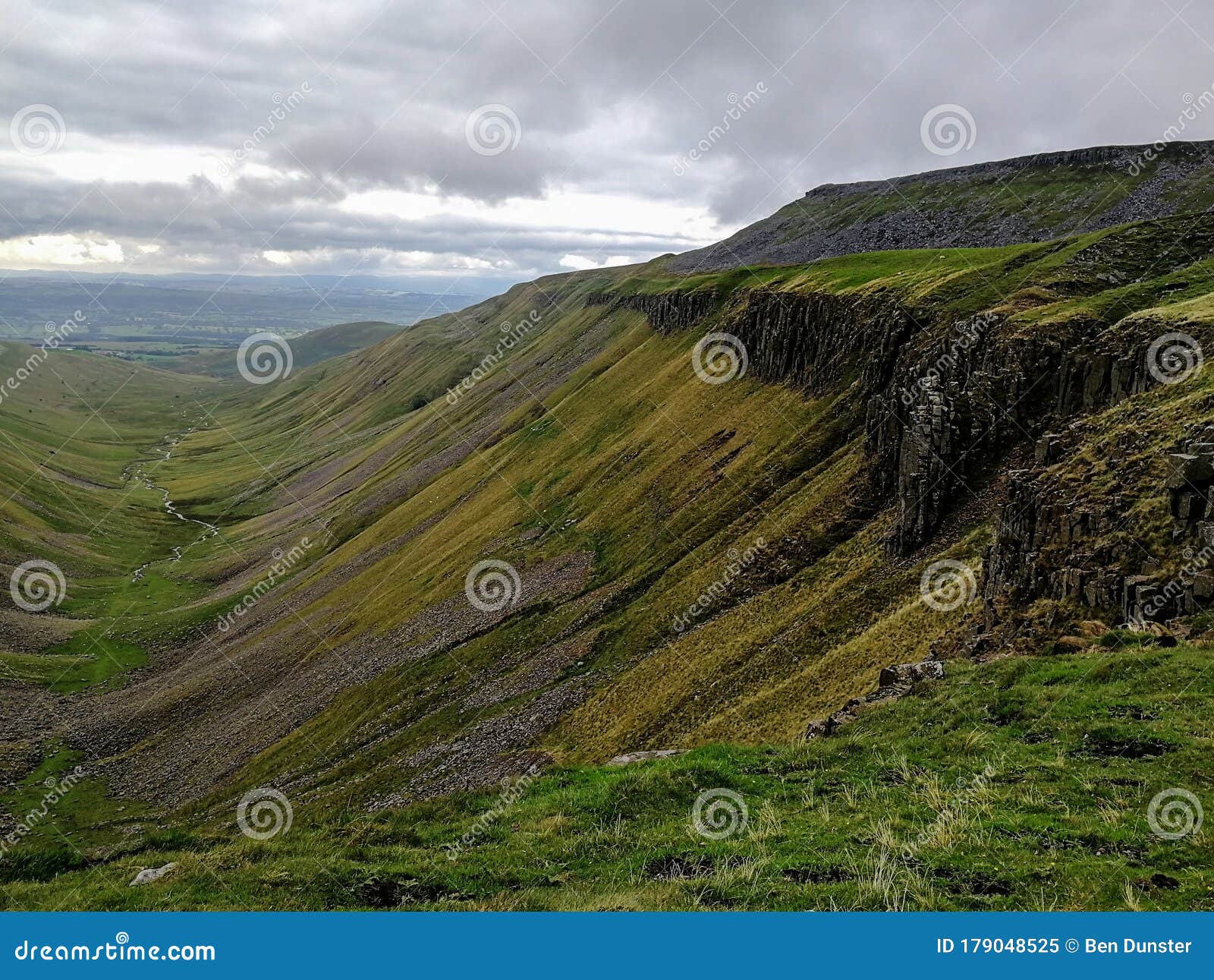A Cliff Lined Valley with Scree Slopes Stock Image - Image of dramatic ...