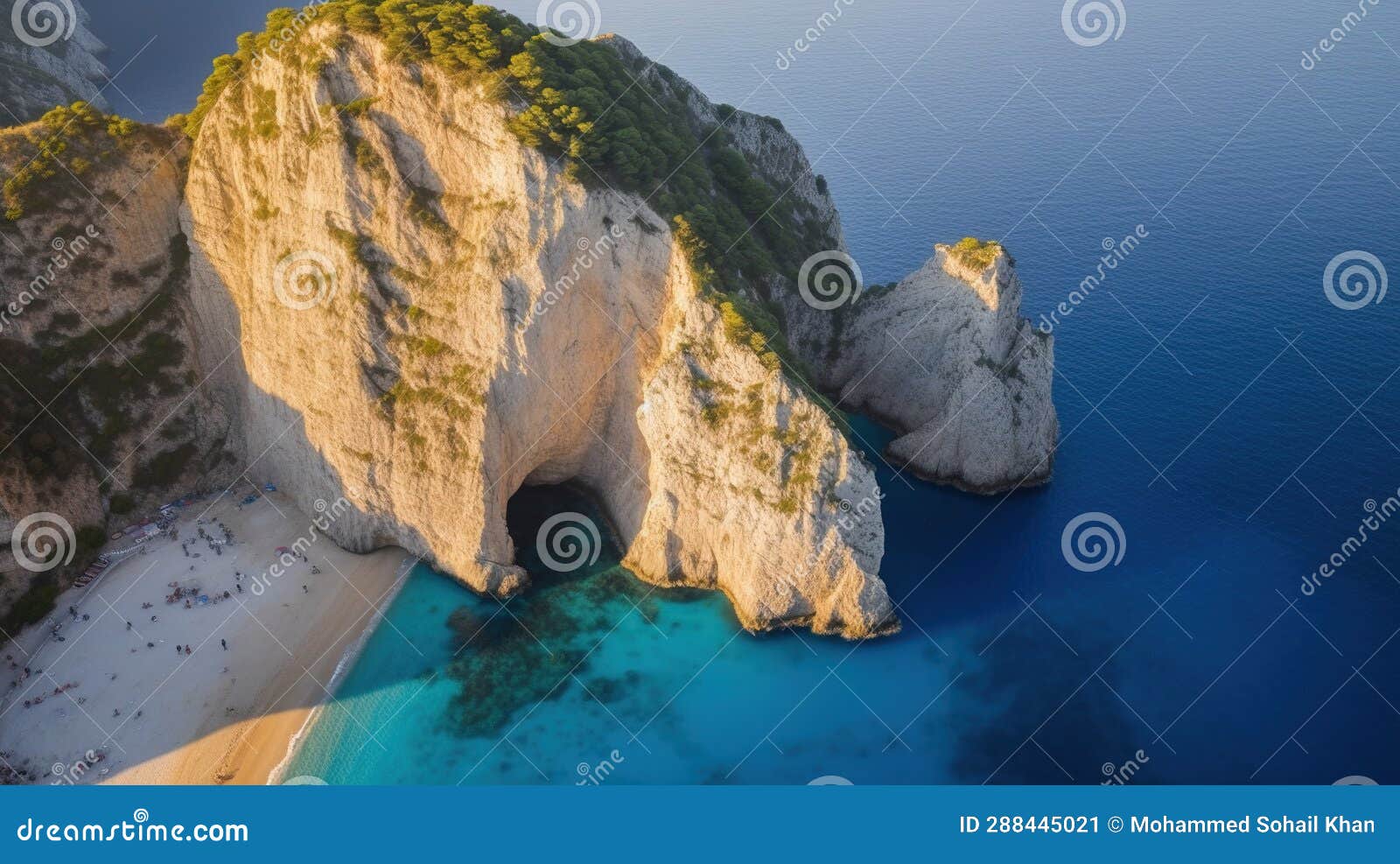Dramatic Cliffside View of Turquoise Waters Cliff Formations Aerial ...
