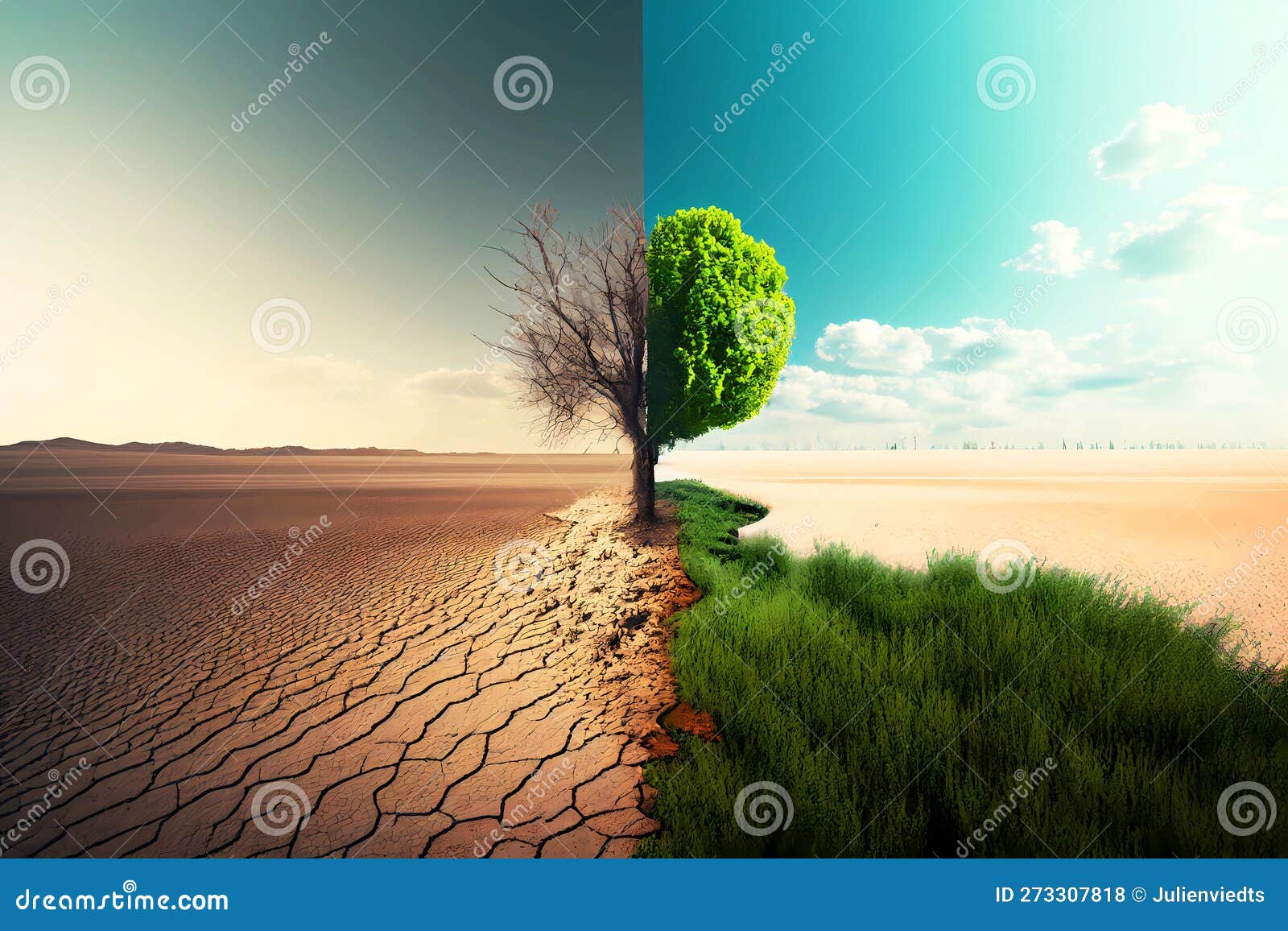 Dramatic Climate Change. Generative Ai Stock Illustration ...