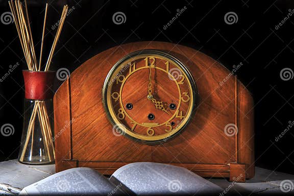 Dramatic Clock Reading stock photo. Image of hardbound - 95117418