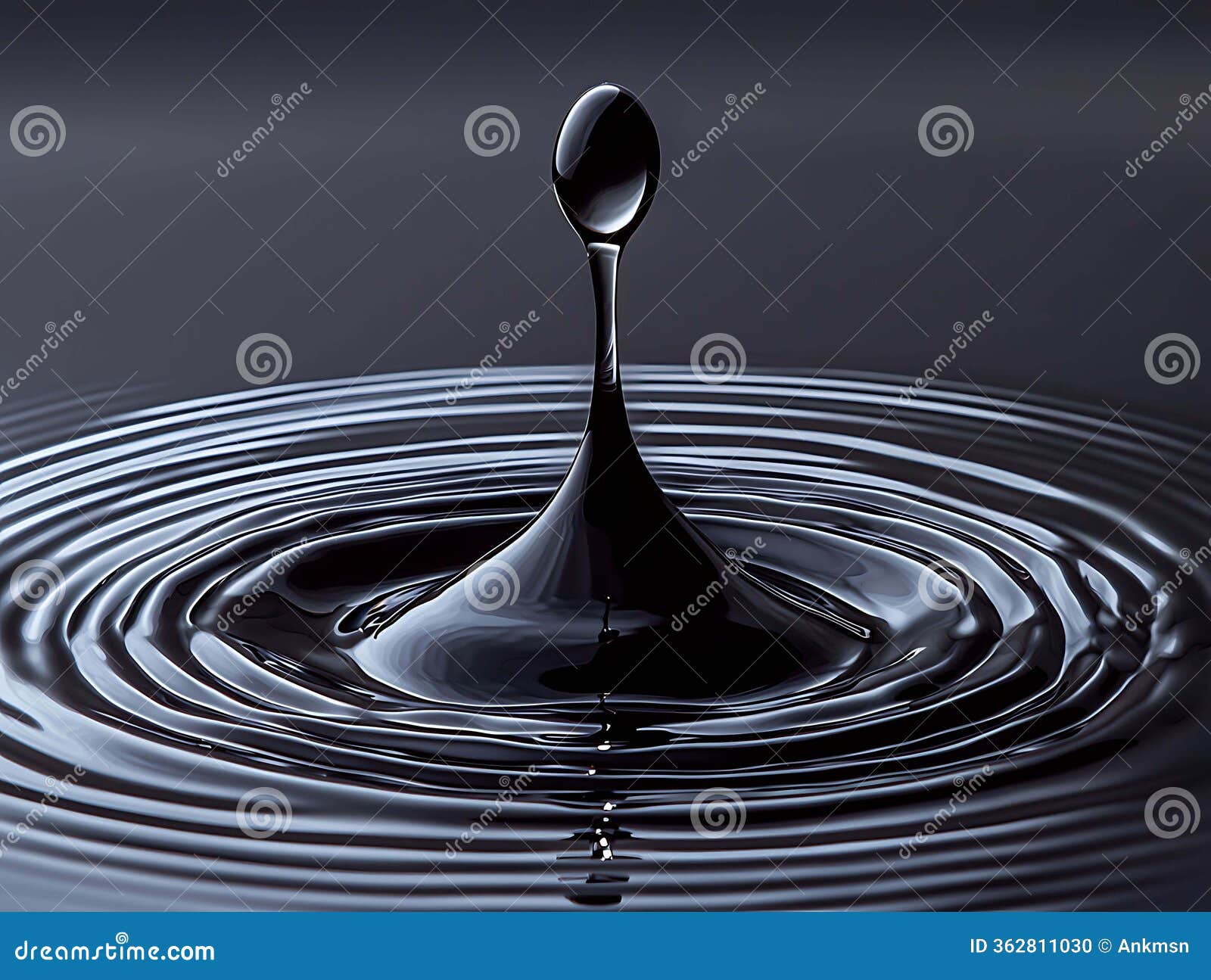 Dramatic Closeup of a Dark Liquid Drop Impacting a Still Surface ...