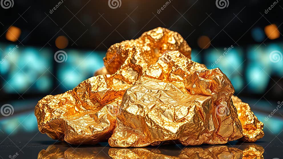 A Dramatic CloseUp of Raw Gold Ore a HighQuality Visual Exploring the ...