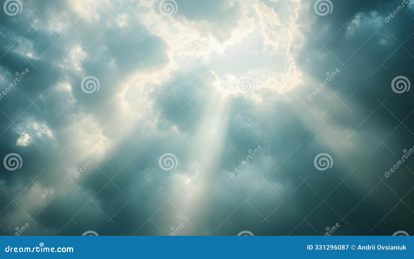 Dramatic Cloud Formation with Sunlight Breaking through in a Stormy Sky ...