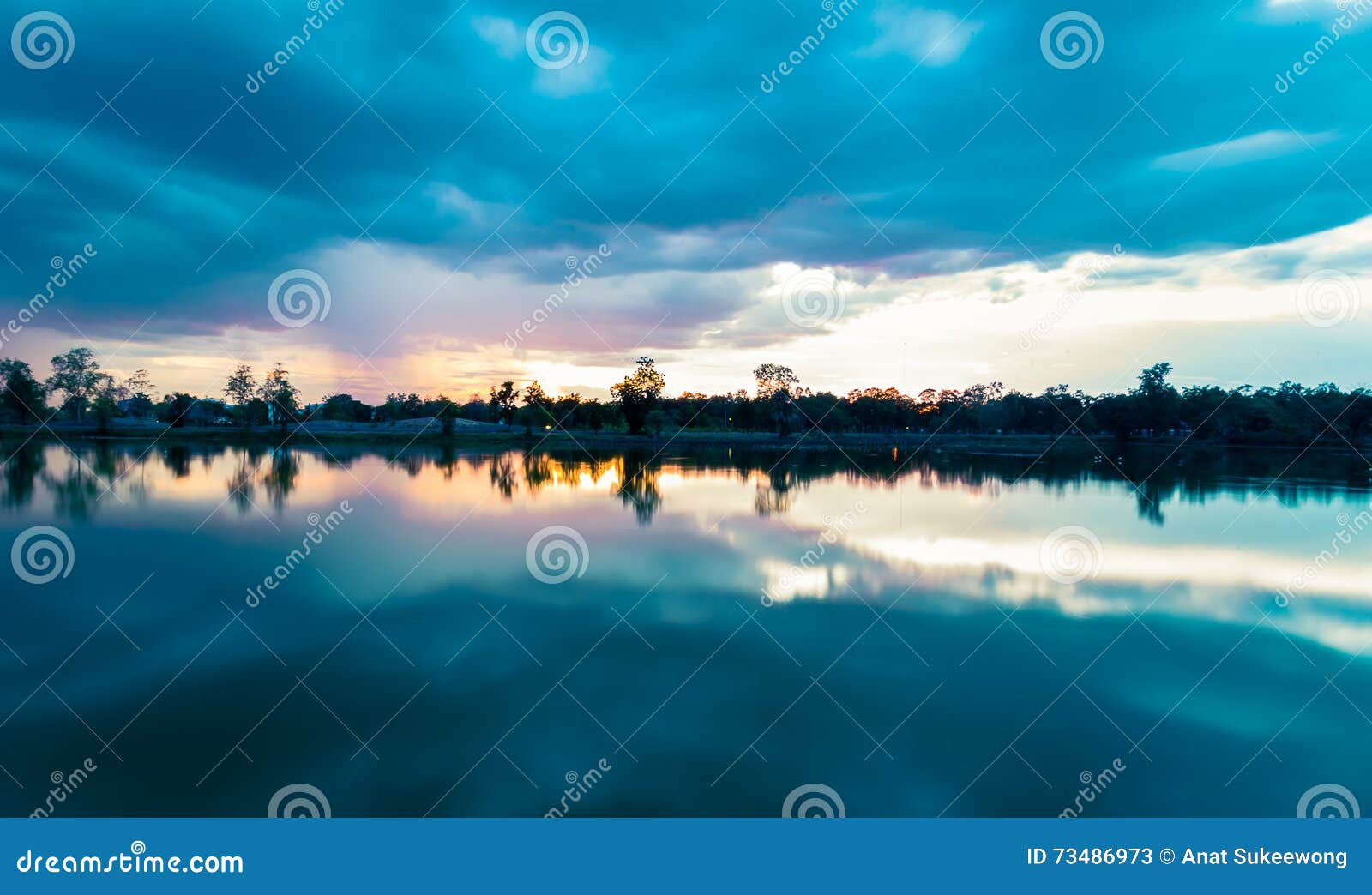 Sunset At The Riverside, Sunlight Landscape Background Stock Photo ...