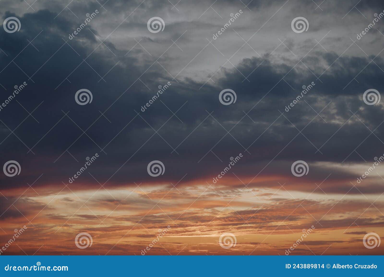Dramatic Clouded Sky in Beautiful Sunset Stock Photo - Image of ...